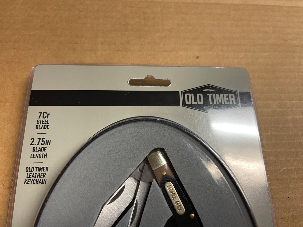 Schrade Old Timer Trapper Knife W/ Leather Keychain New In Package For ...