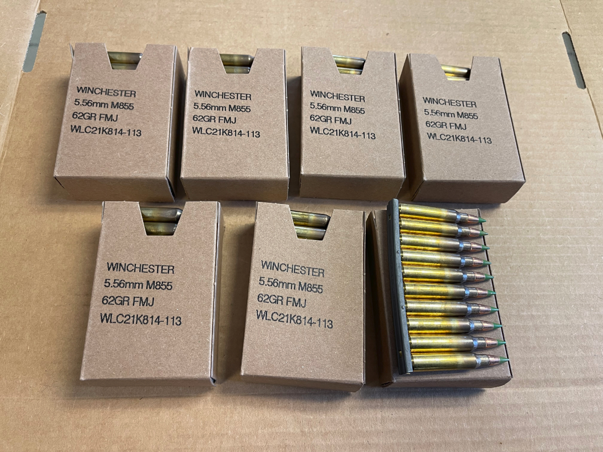 210 Rounds Clipped Winchester Ammo Usa Green Tip 5.56 Nato 62 Gr Fmj ...