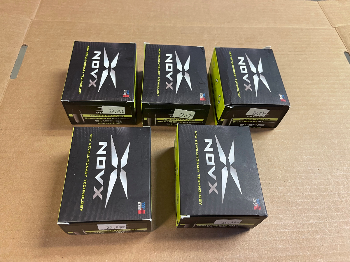 100 Rounds Novx Cross Trainer 9mm Luger +P 65 Gr Copper Polymer New In ...