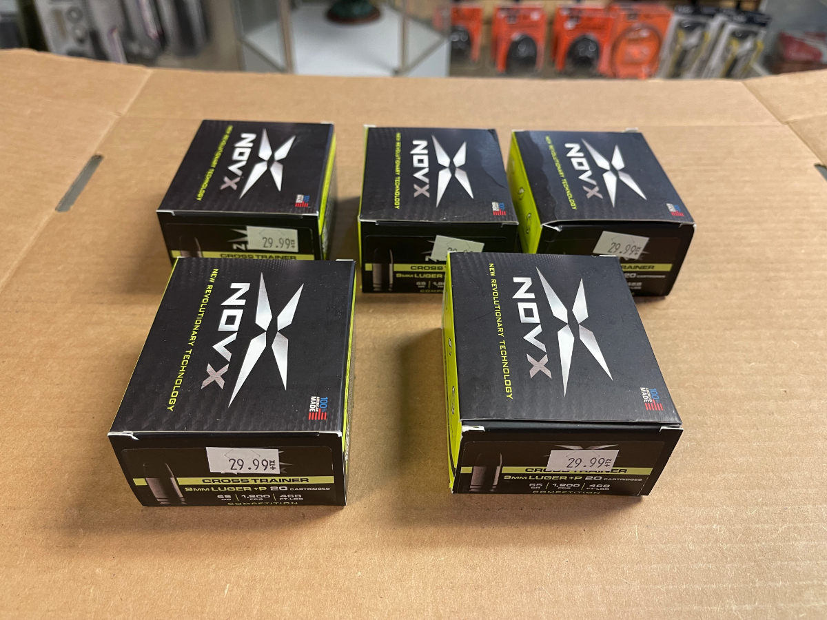 100 Rounds Novx Cross Trainer 9mm Luger +P 65 Gr Copper Polymer New In ...