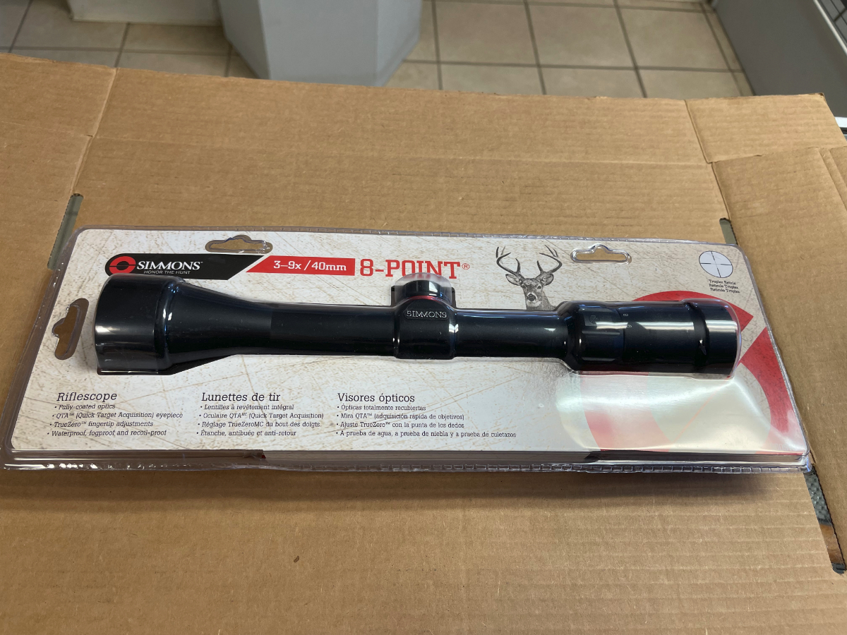 Simmons 8-Point 3-9x40 Riflescope Truplex Reticle 1 Inch Tube NEW IN ...