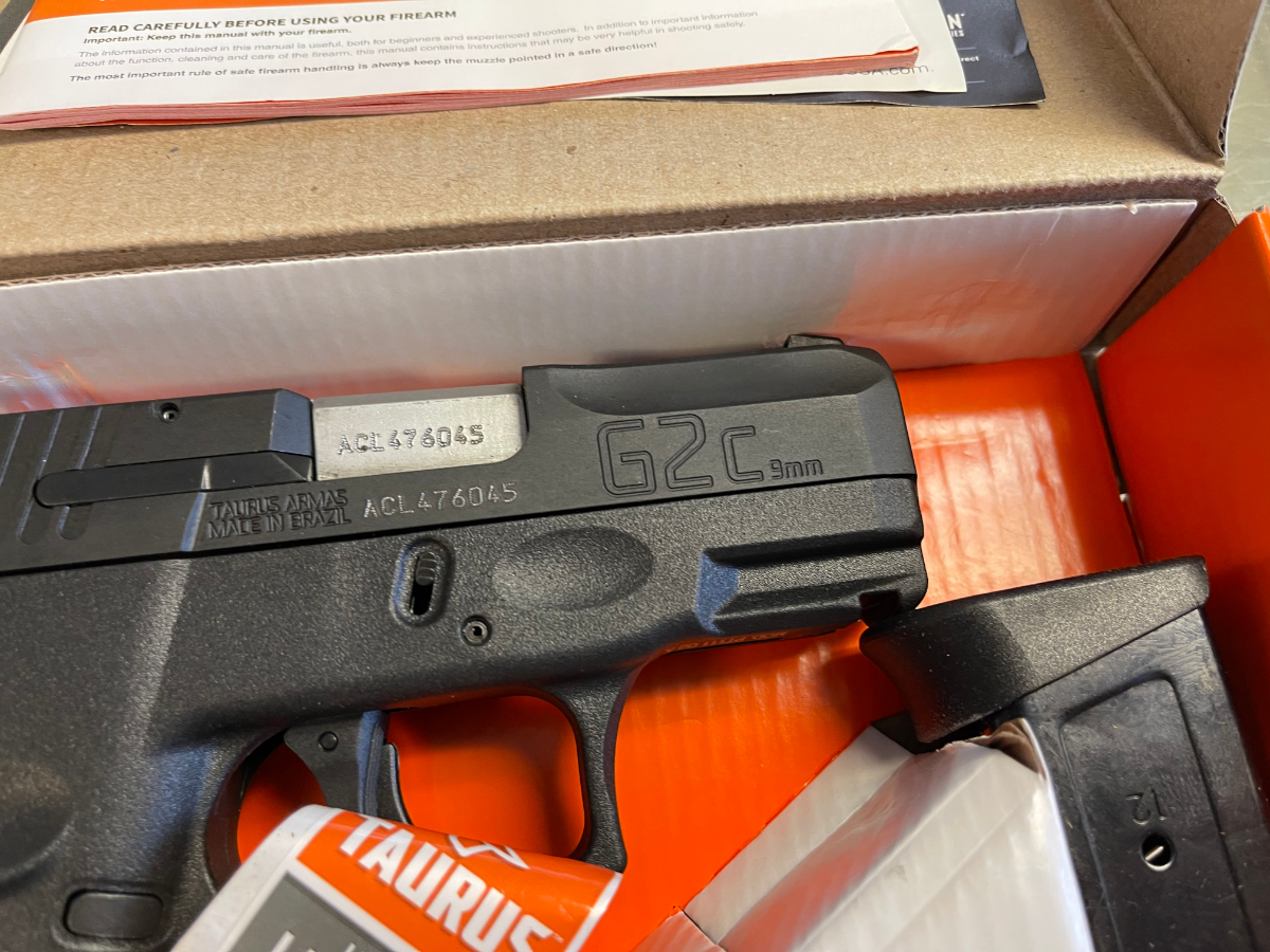 Taurus G2c 3.20 Inch Barrel 12+1 Black Frame W/Rail Matte Black Steel ...