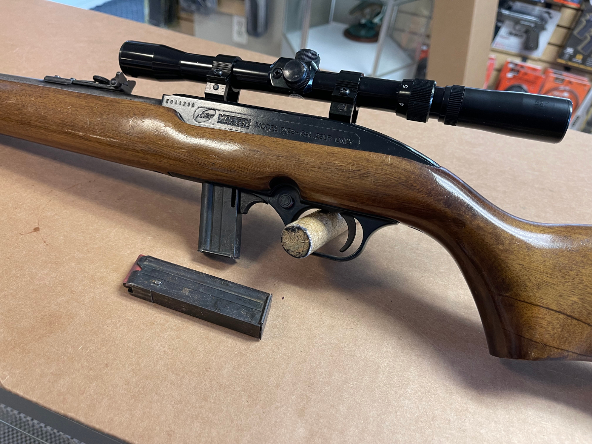 Magtech CBC MODEL 7022 SEMI-AUTO RIFLE WOOD STOCK, WITH SCOPE, TWO ...