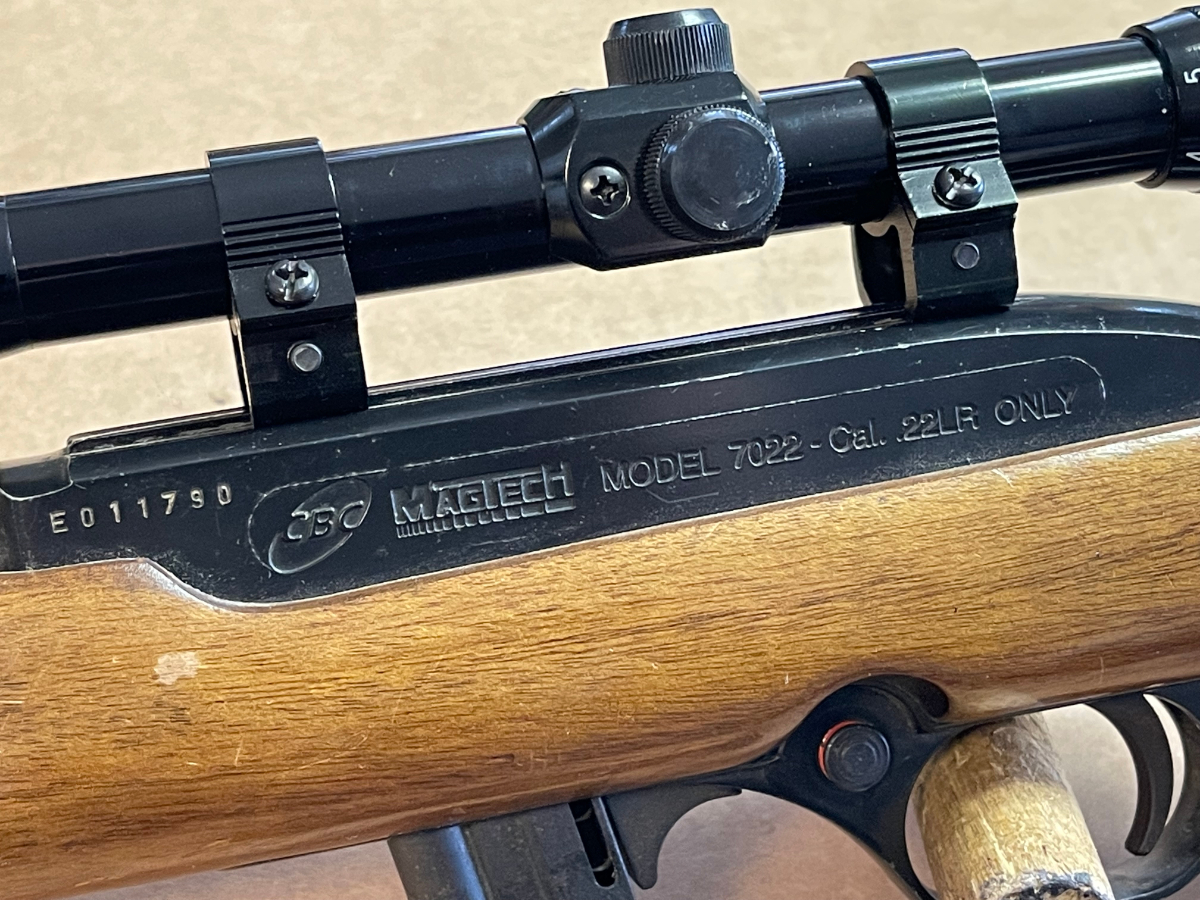 Magtech CBC MODEL 7022 SEMI-AUTO RIFLE WOOD STOCK, WITH SCOPE, TWO ...