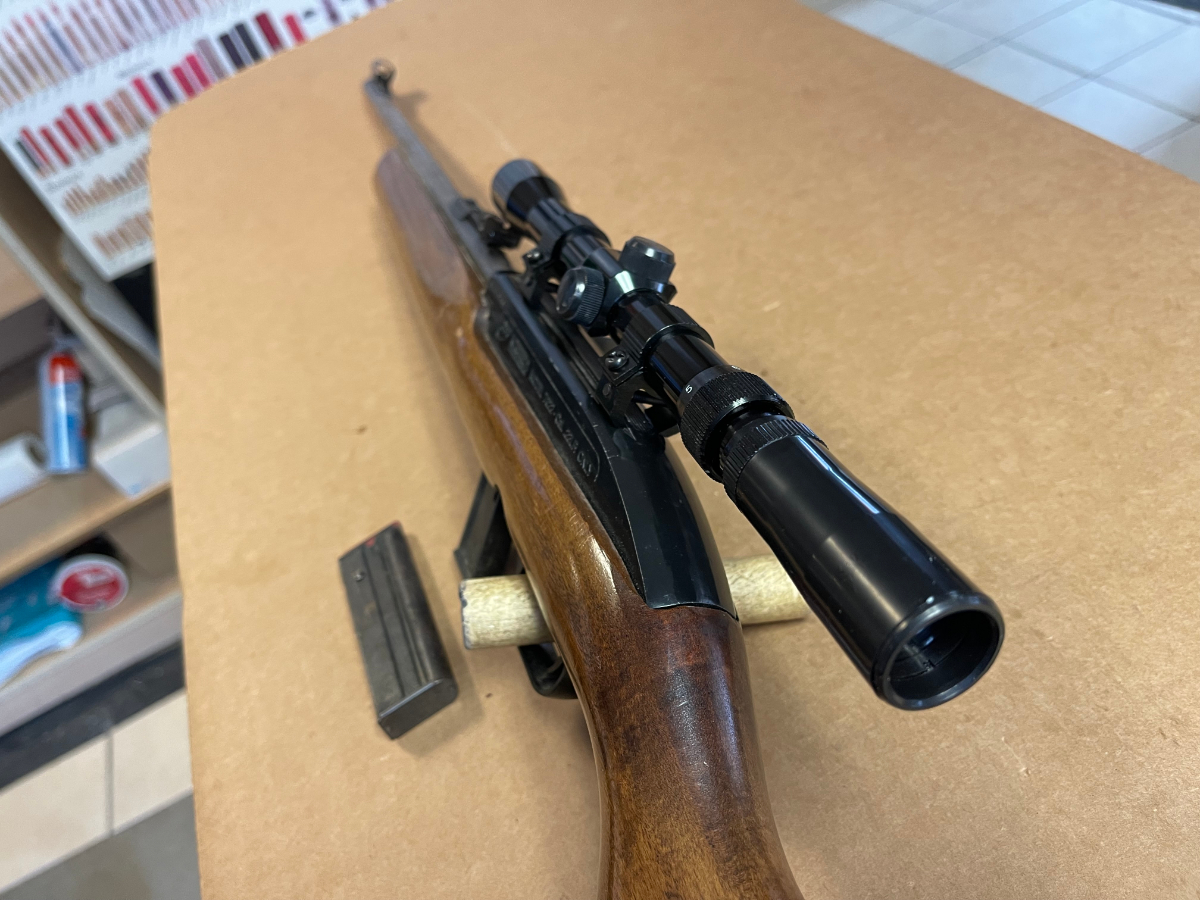 Magtech CBC MODEL 7022 SEMI-AUTO RIFLE WOOD STOCK, WITH SCOPE, TWO ...