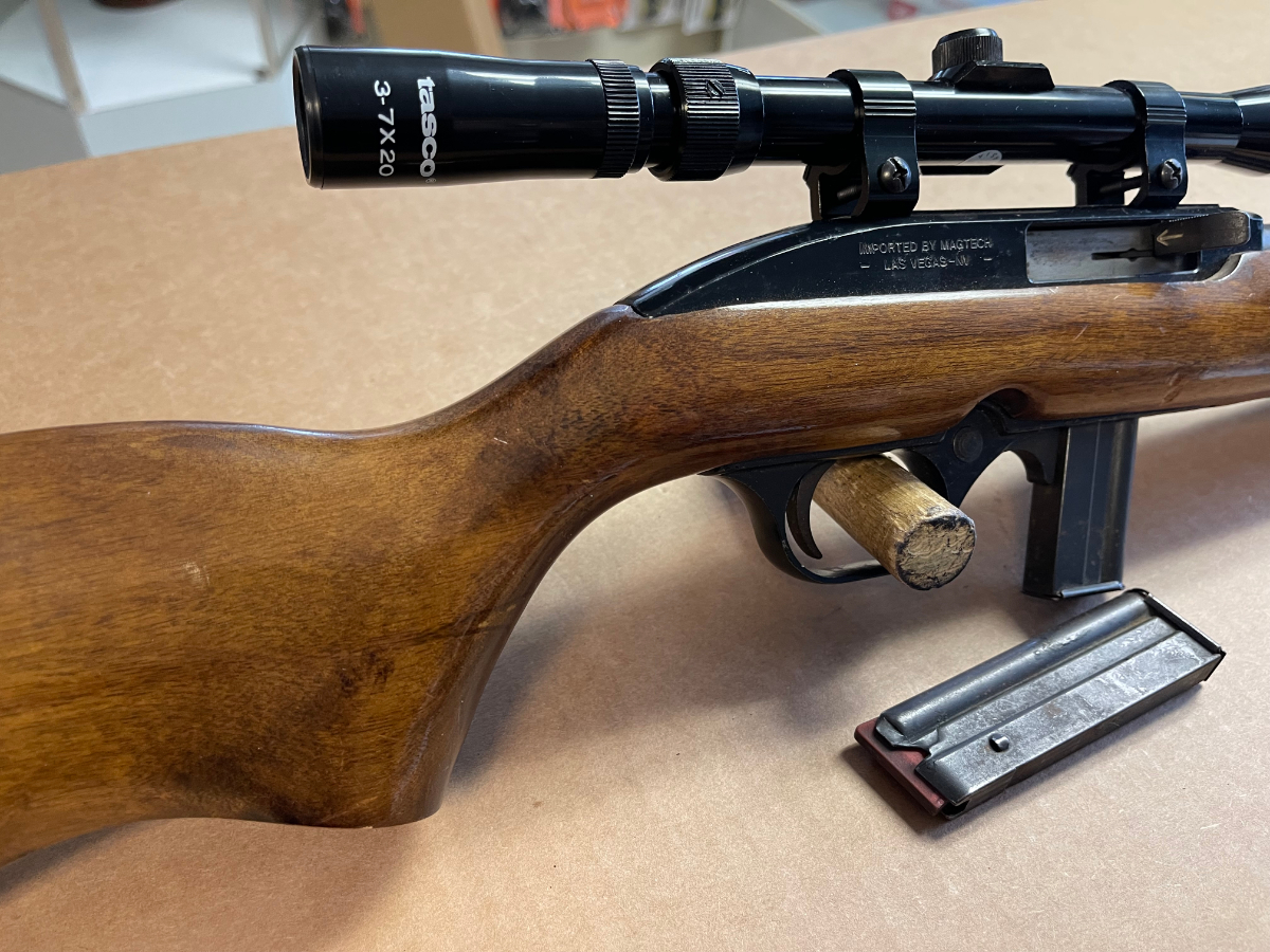 Magtech CBC MODEL 7022 SEMI-AUTO RIFLE WOOD STOCK, WITH SCOPE, TWO ...