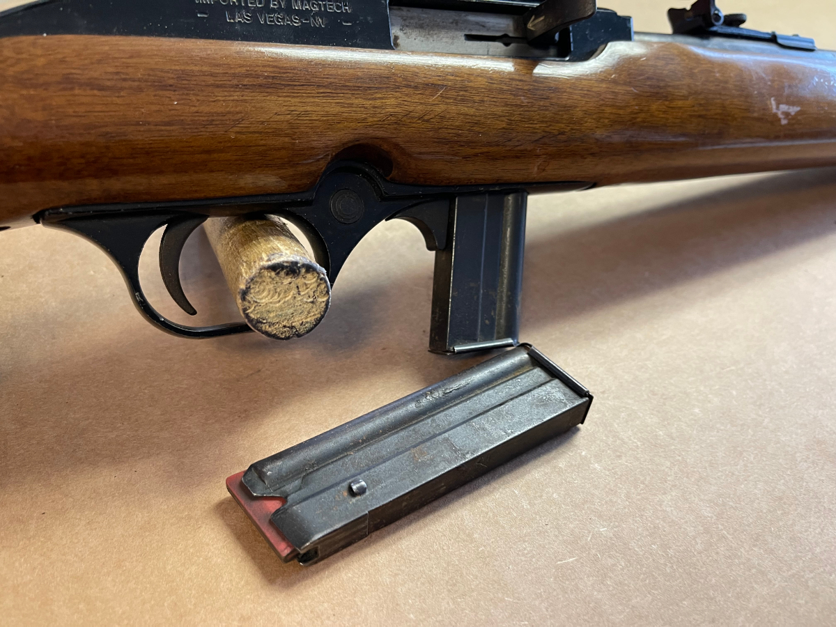Magtech CBC MODEL 7022 SEMI-AUTO RIFLE WOOD STOCK, WITH SCOPE, TWO ...