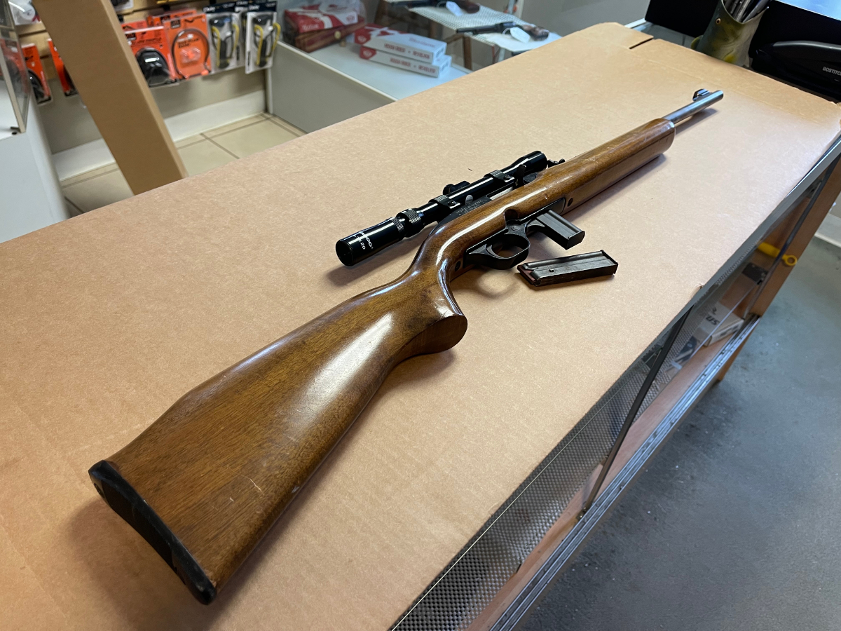 Magtech CBC MODEL 7022 SEMI-AUTO RIFLE WOOD STOCK, WITH SCOPE, TWO ...