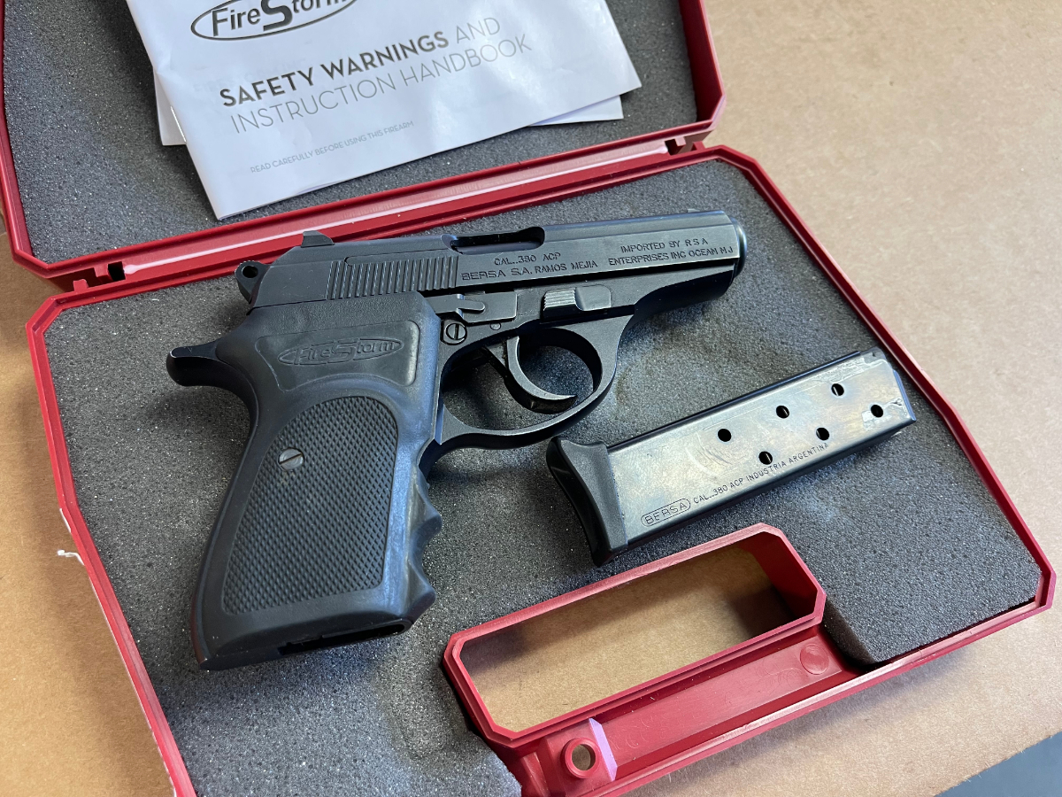 Bersa Model Firestorm 380 3.50 Inch Barrel 7+1 Black Wraparound Rubber ...