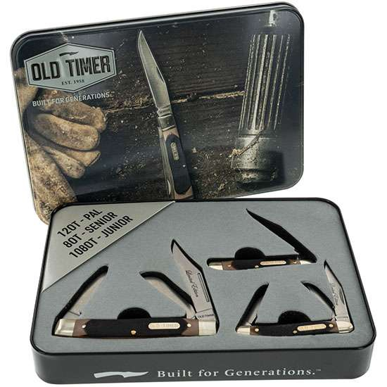 Schrade Old Timer 3pc Folder Tin Saw Cut Handle With Limited Edition Tin New For Sale at ...