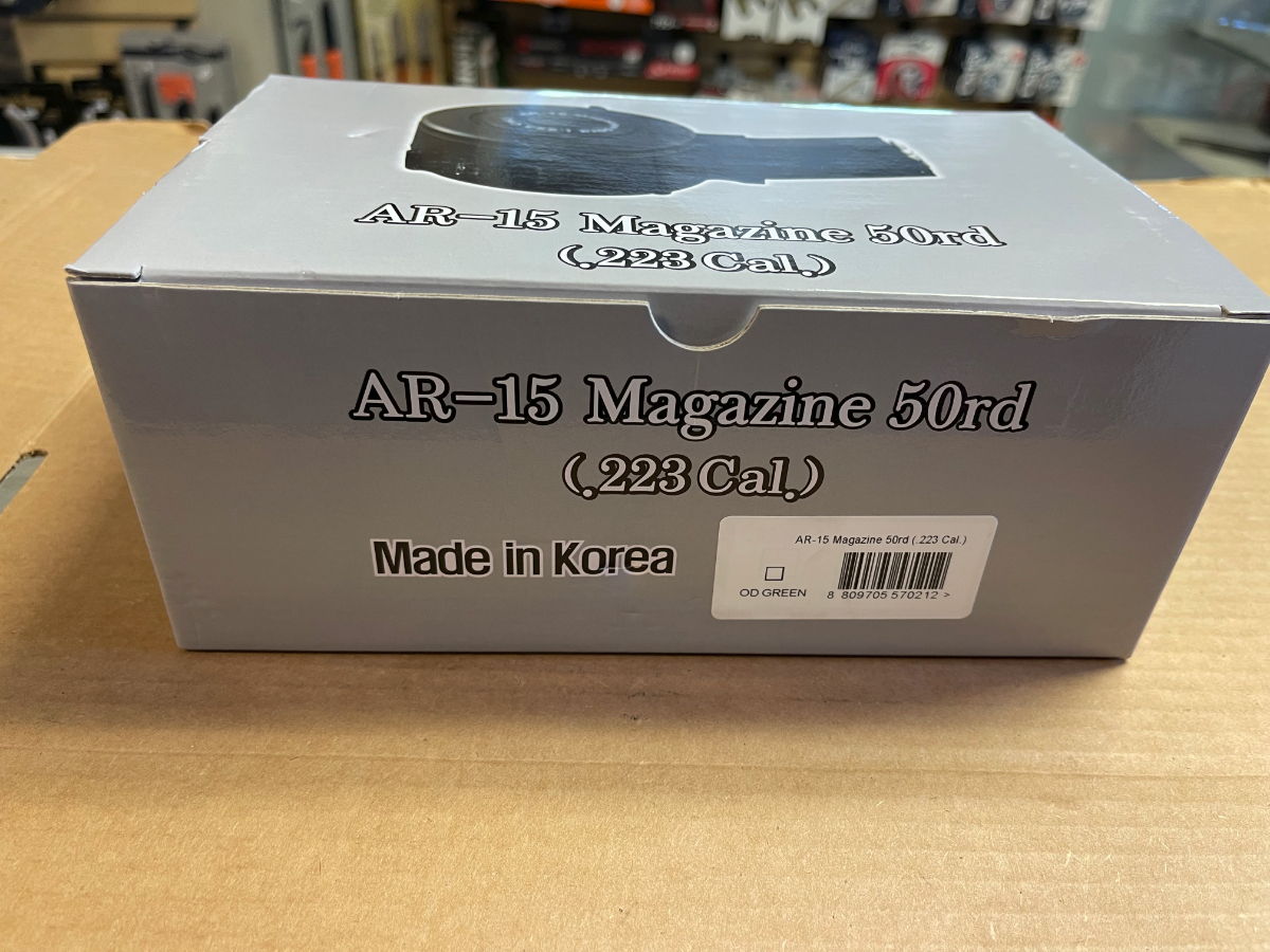 Rwb 50 Round Drum Magazine Od Green 5.56/223 Caliber New In Box 5.56mm ...