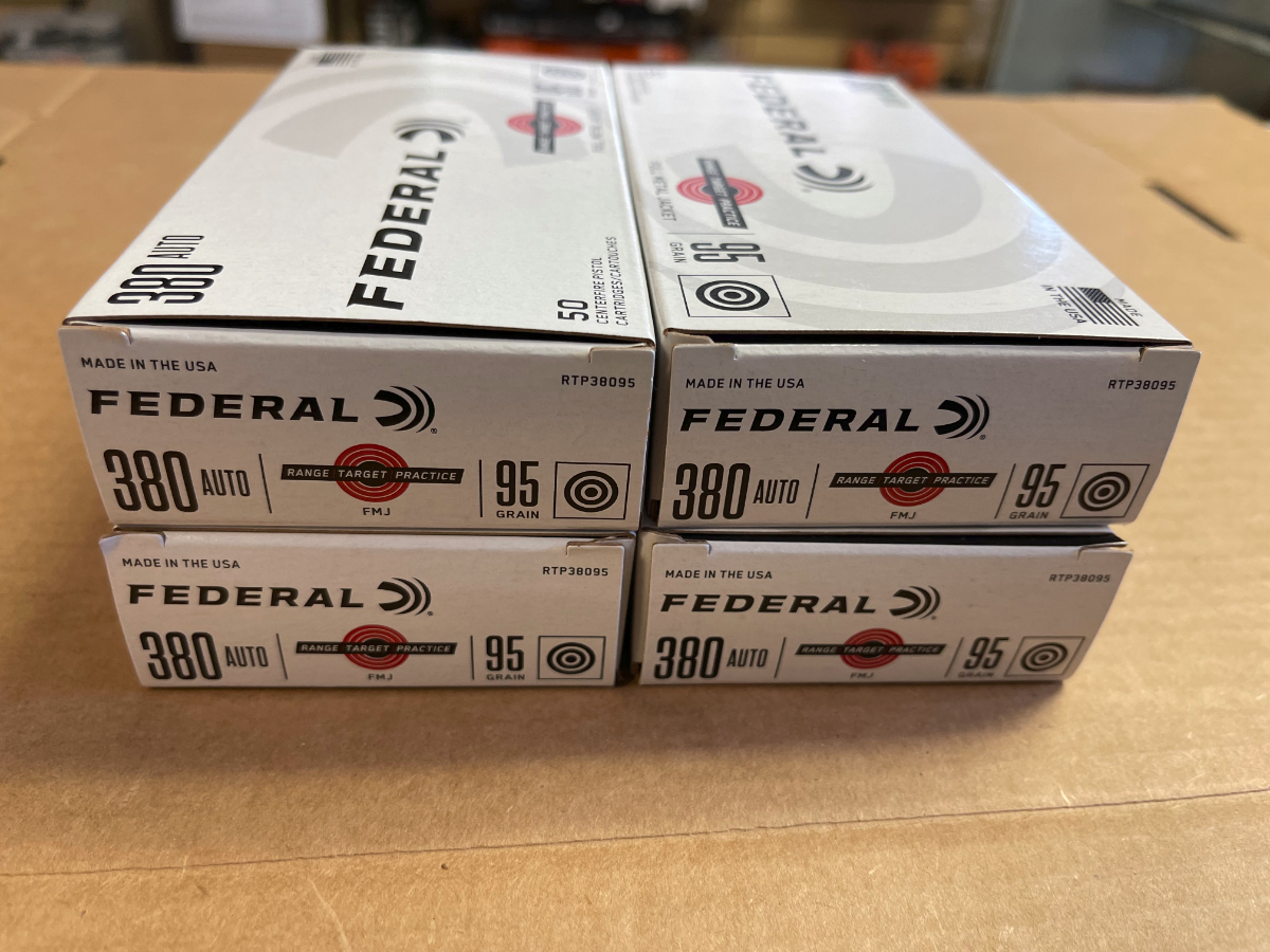 200 Rounds Federal Range And Target 380 Acp 95 Gr Full Metal Jacket ...