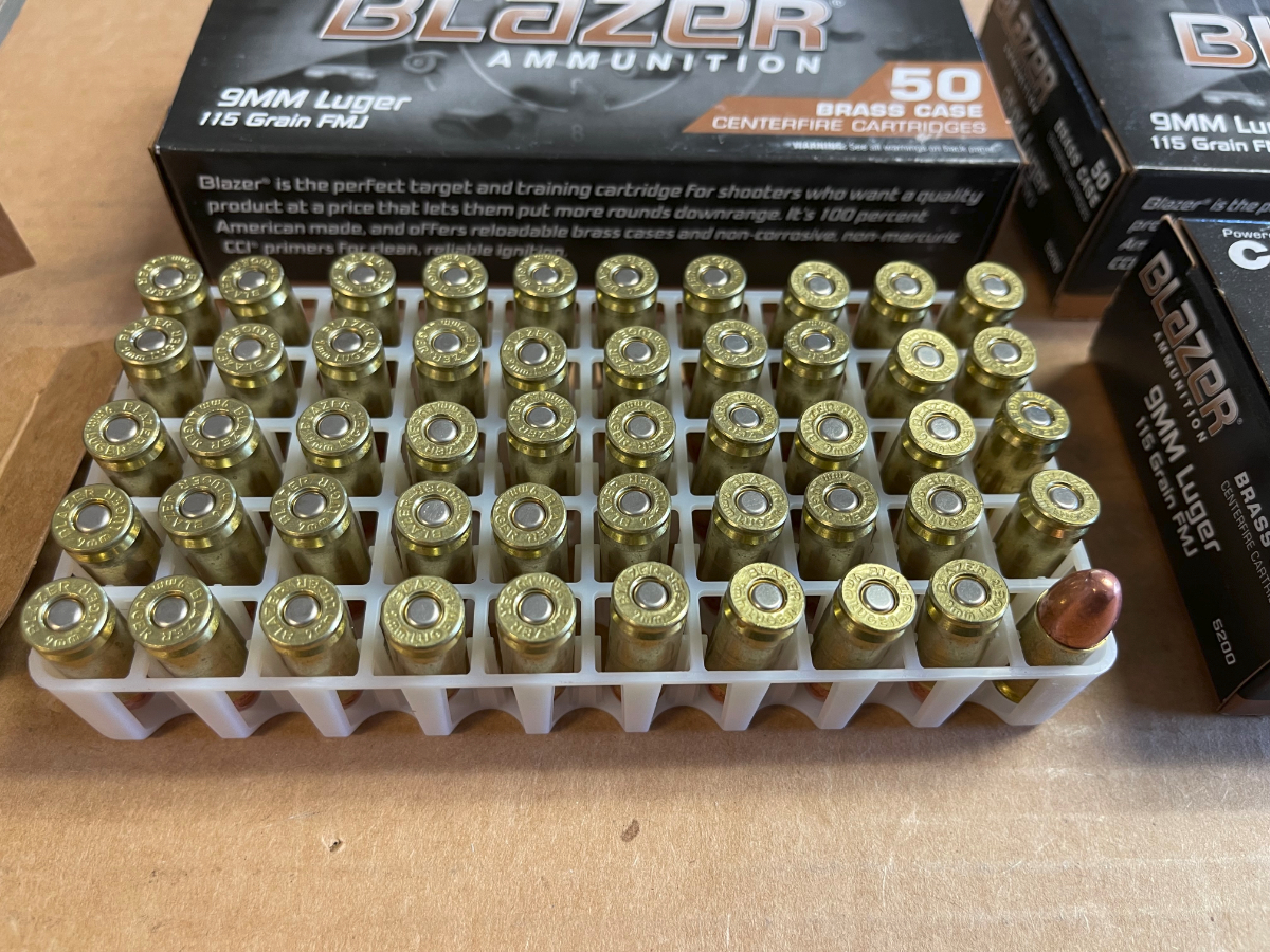 Cci Ammunition 200 Rounds Cci Blazer Brass 9mm Ammunition 115 Grain Fmj ...