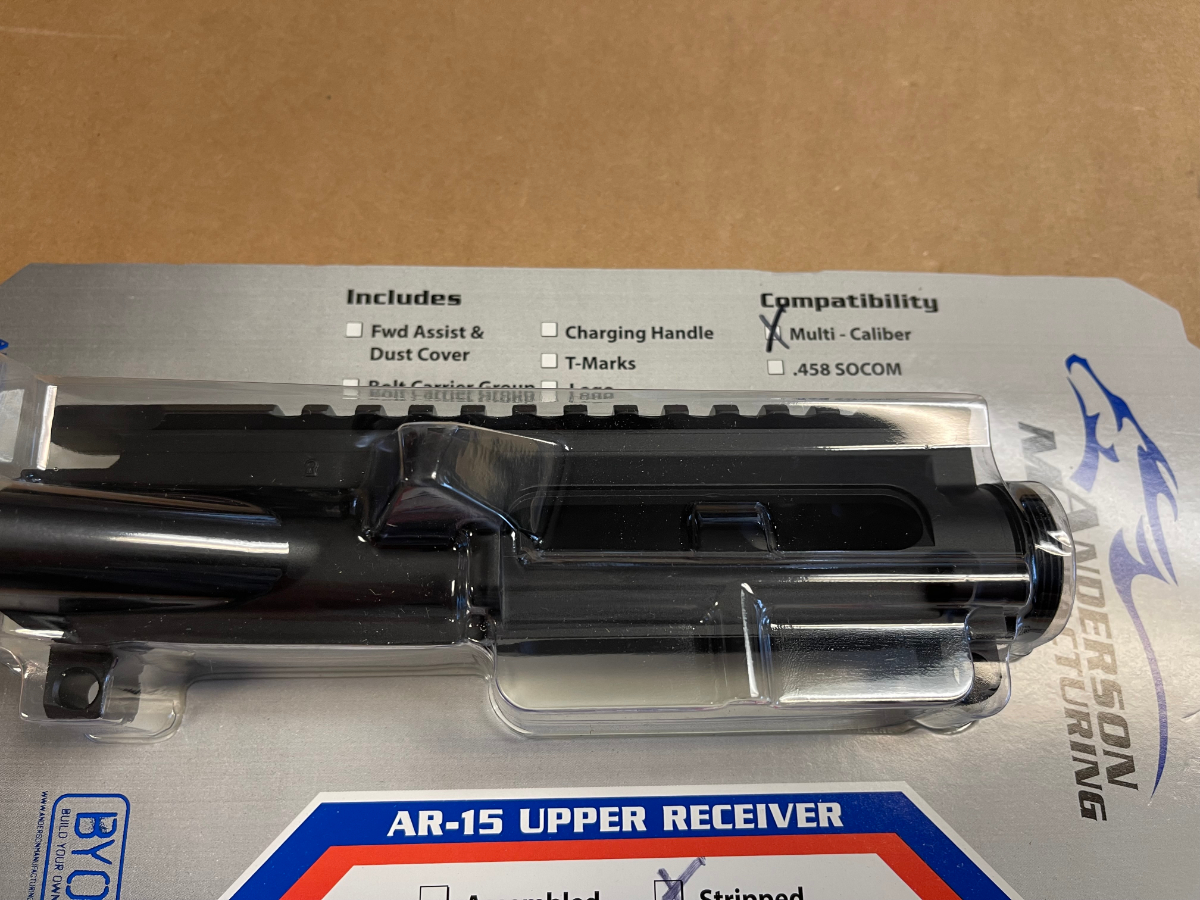 ANDERSON UPPER STRIPPED RECEIVER A3 M4 FEED RAMPS BLACK AR-15 NEW 5 ...