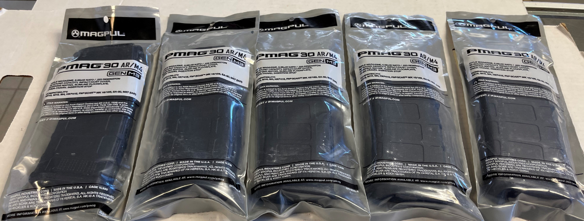 Magpul Industries Five Magpul Blk Pmag Gen M3 223 5.56 Ar-15, M4 30rd ...