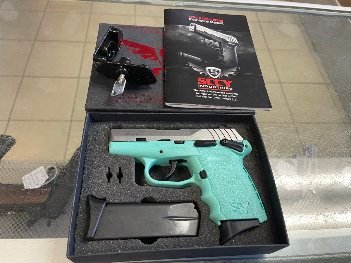 Sccy Model Cpx-1 Ttsb Robin Egg Blue Semi-Auto Pistol Two Mags 3.25 ...