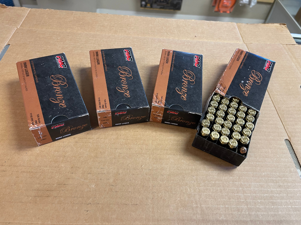 200 Rounds Pmc Bronze 9mm 124 Grain Fmj New In Boxes 9mm Luger For Sale ...