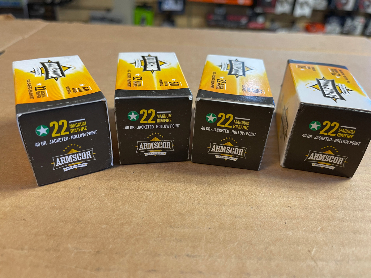 200 Rounds Armscor 50157 Rimfire 22 Wmr 40 Gr Jacketed Hollow Point ...