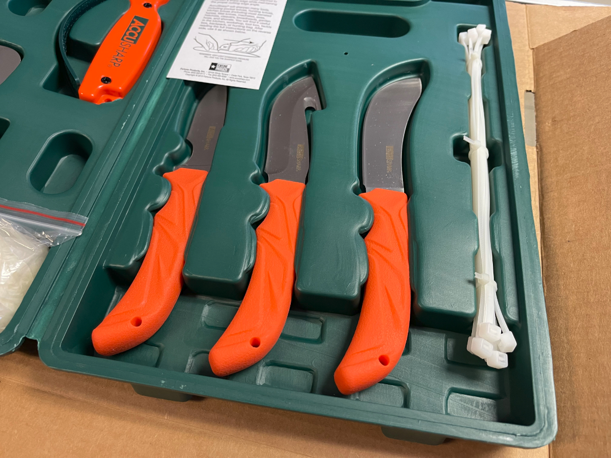 Accusharp Game Processing Kit Stainless Steel Blade Orange Frn Handle