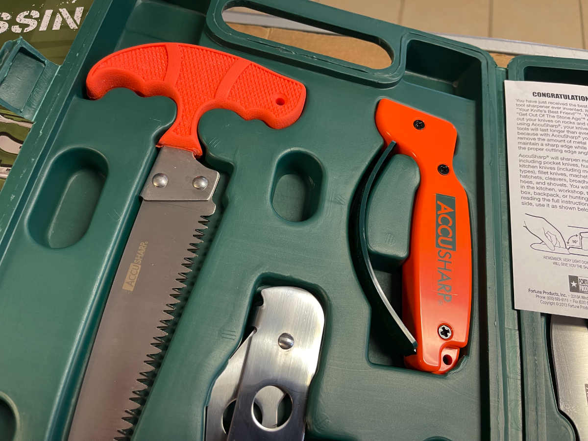 Accusharp Game Processing Kit Stainless Steel Blade Orange Frn Handle