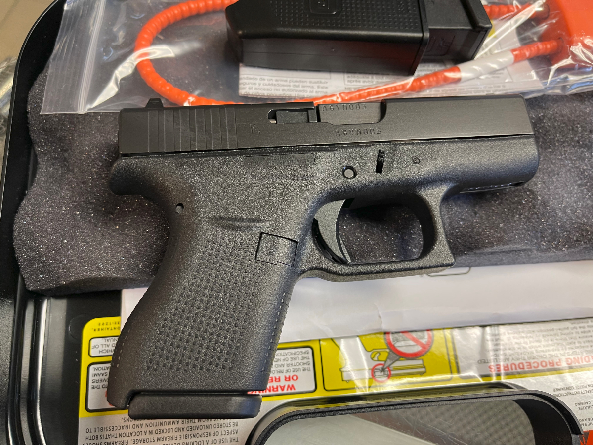 Glock Model G42 Sub Compact 3.25 Inch Barrel 6+1 Safe Action Trigger ...
