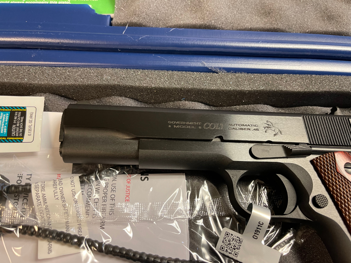 Colt 1911 Govt 5 Inch National Match Barrel 7+1 Capacity Blued Finish ...