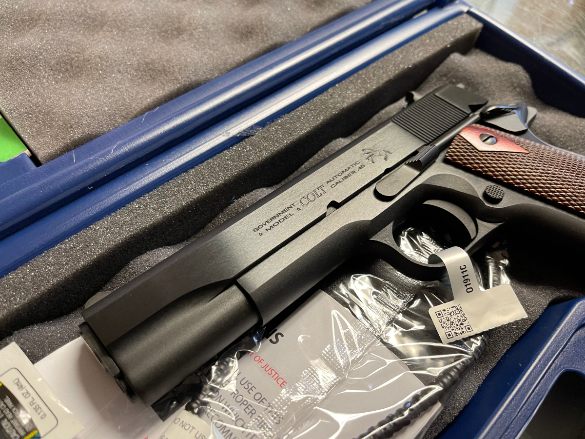 Colt 1911 Govt 5 Inch National Match Barrel 7+1 Capacity Blued Finish ...