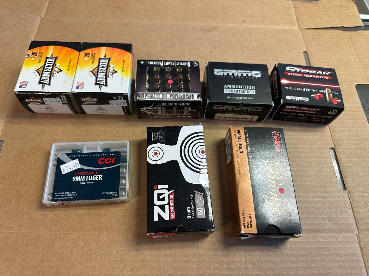 210 ROUNDS ASSORTED 9MM AMMUNITION HOLLOW POINT AND FMJ NEW IN BOXES ...