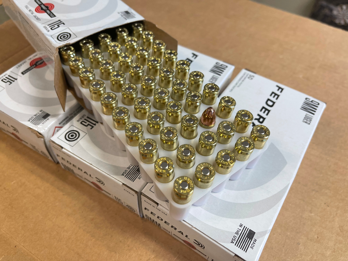 200 Rounds Federal Brass 9mm Ammunition 115 Grain Fmj New In Boxes 9mm ...