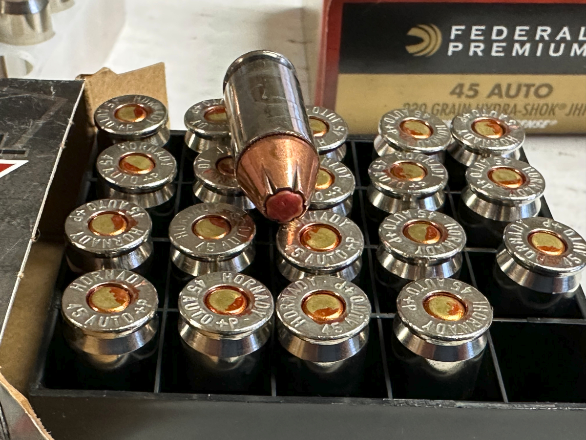 100 ROUNDS Federal PD 45 AUTO Hydra-Shok Jacketed Hollow Point/HORNADAY ...