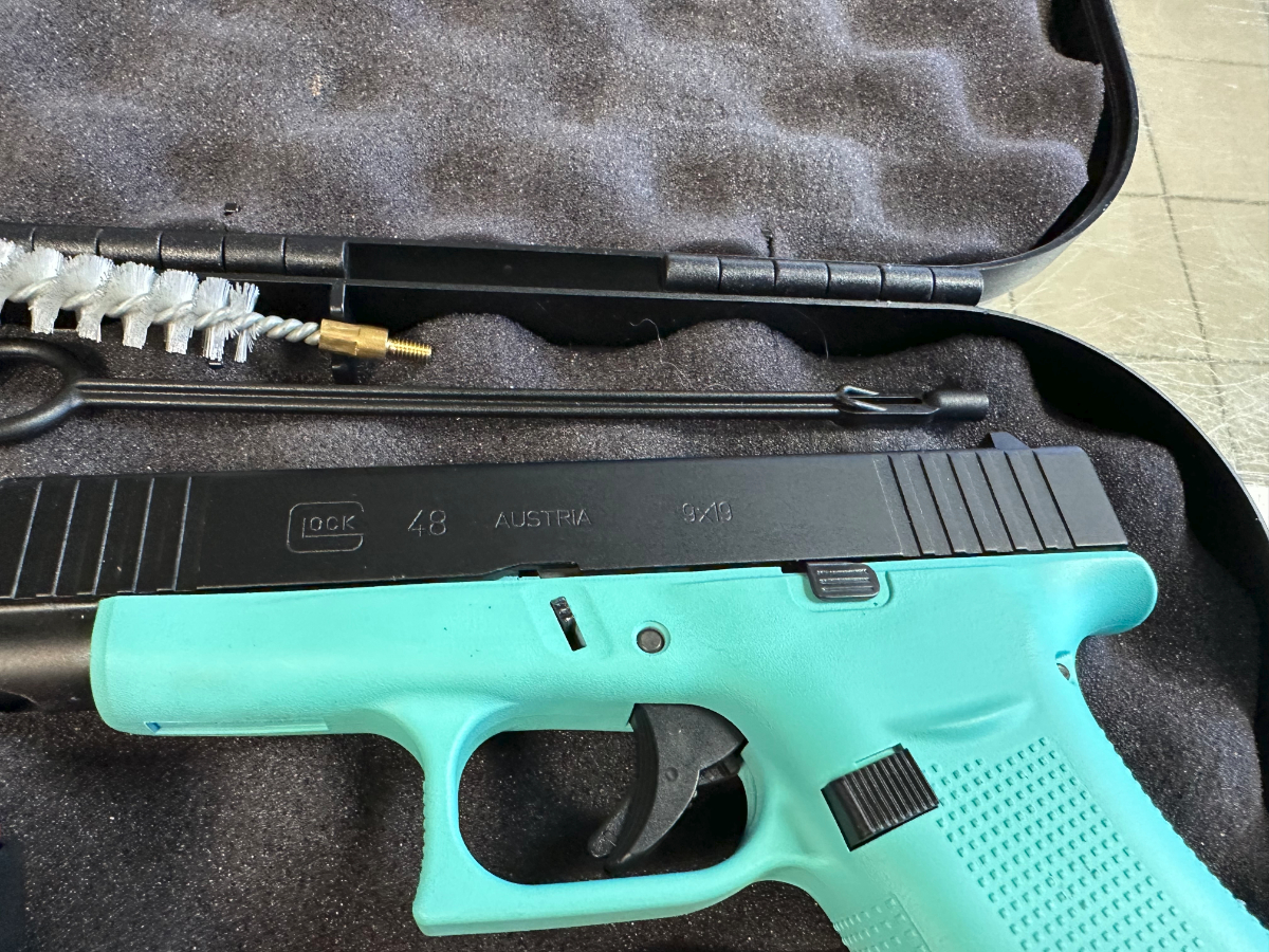 Glock Model G48 Semi-Auto Pistol Robin Egg Blue 4 Inch Barrel 10+1 Mag ...