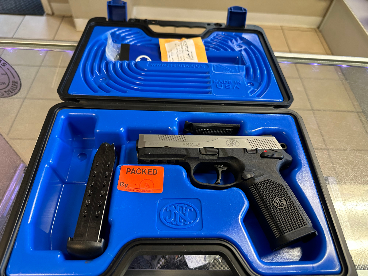 Fnx-45 Usg Semi Auto Handgun 4 Inch Barrel 15 Rounds Fixed Sights ...