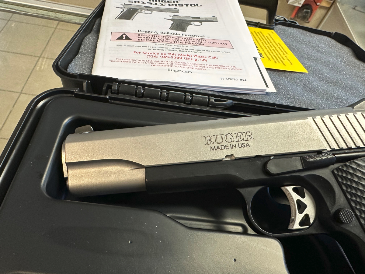 Ruger Sr1911 Full Size 8+1 5 Inch Stainless Steel Barrel Black Anodized ...