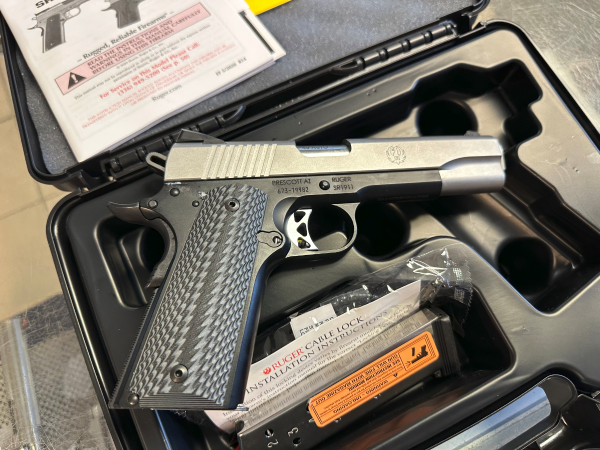 Ruger Sr1911 Full Size 8+1 5 Inch Stainless Steel Barrel Black Anodized ...