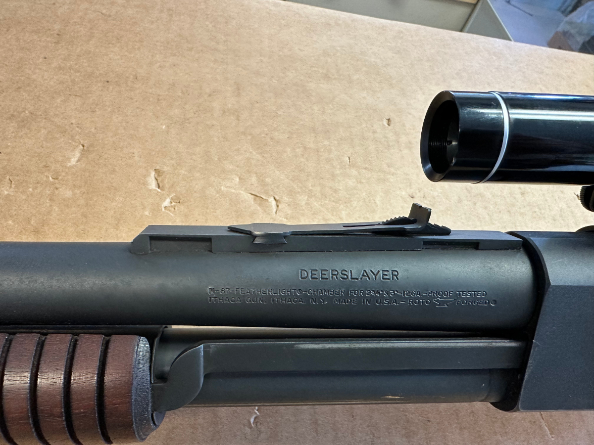 Ithaca Model M87 Featherlight Deerslayer Pump Action Shotgun 20 Inch ...