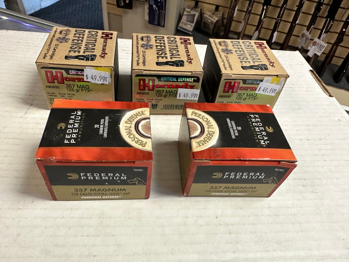 115 Rounds Assorted 357 Magnum Self Defense Ammunition, Hornady And ...