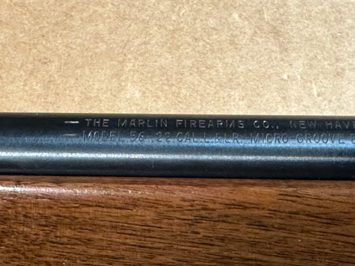 Marlin Model 56 Levermatic Action Rifle 22 Inch Barrel Wood Stock 10+1 ...