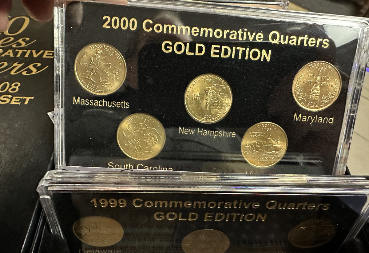 50 State Commemorative Quarters 1999-2008 Complete Set Gold Edition w ...