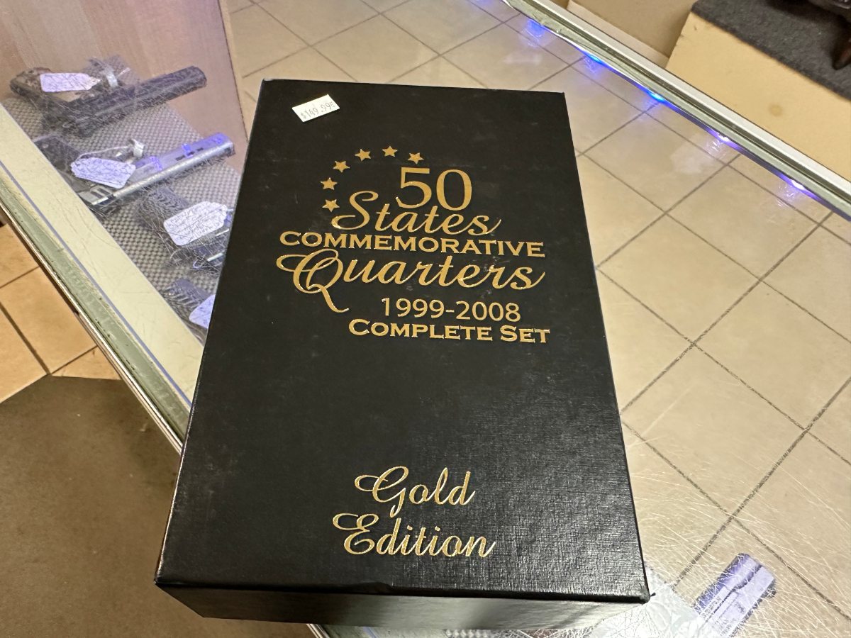 50 State Commemorative Quarters 1999-2008 Complete Set Gold Edition w ...