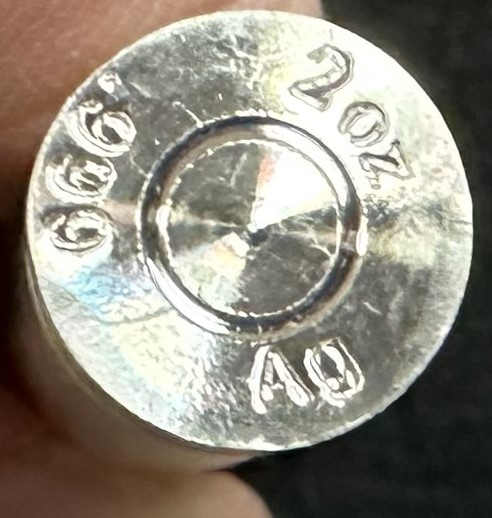 2 Oz Pure .999 Silver Bullet (.308/7.62) 2 Troy Oz Of .999 Pure Silver ...