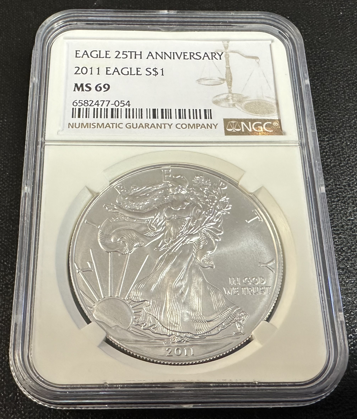 2011 American Silver Eagle 25th Anniversary Mint State 69 Graded By Ngc Excellent For Sale at ...