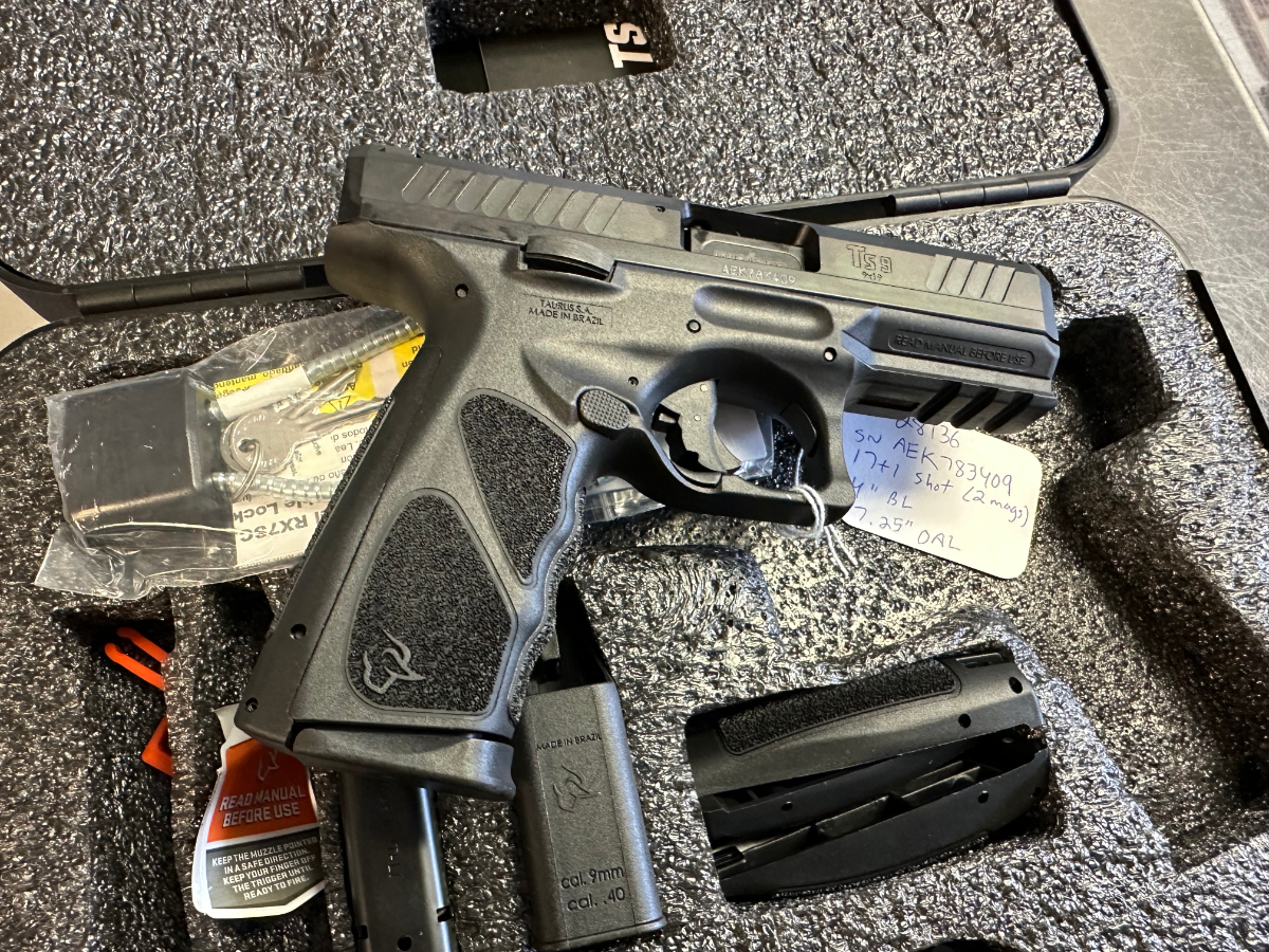 Taurus TS9 17+1 4" Matte Black Steel Barrel, Matte Black Serrated Slide, Matte Black Polymer ...