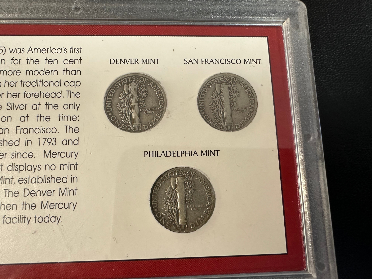 Nice Set Of Mercury Dimes Mint Mark Collection Excellent Condition In ...