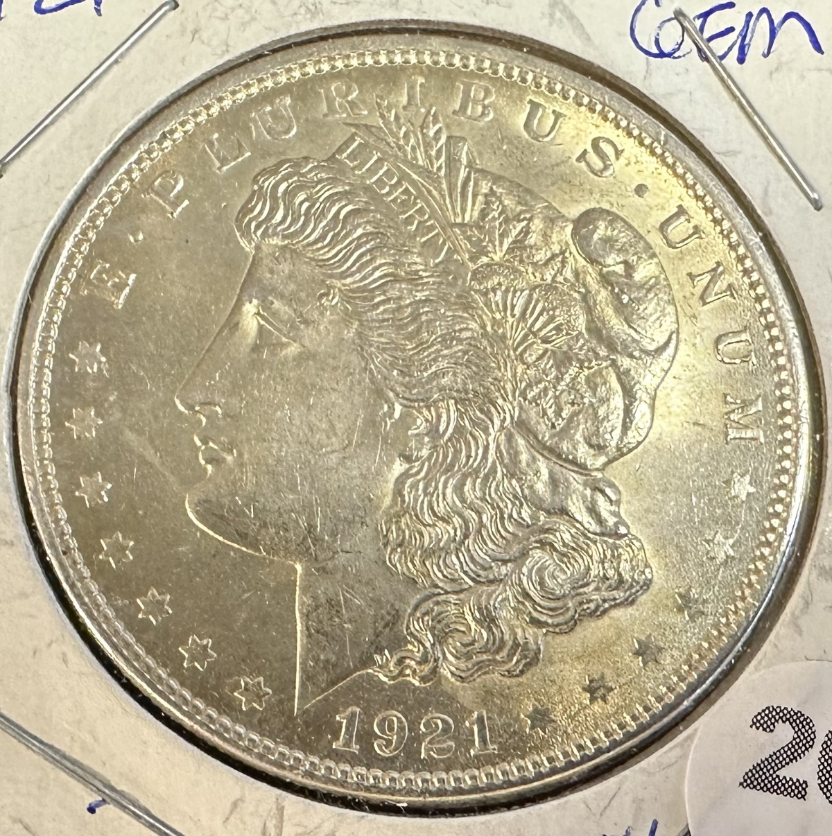 EXCELLENT CARTWHEEL LUSTER 1921-P MORGAN SILVER DOLLAR BU CONDITION ...