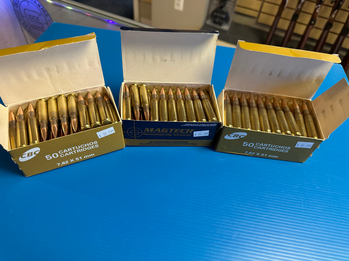 Nice Lot Of 150 Rounds Magtech/Cbc 7.62x51 (308 Win) Rifle Ammunition ...