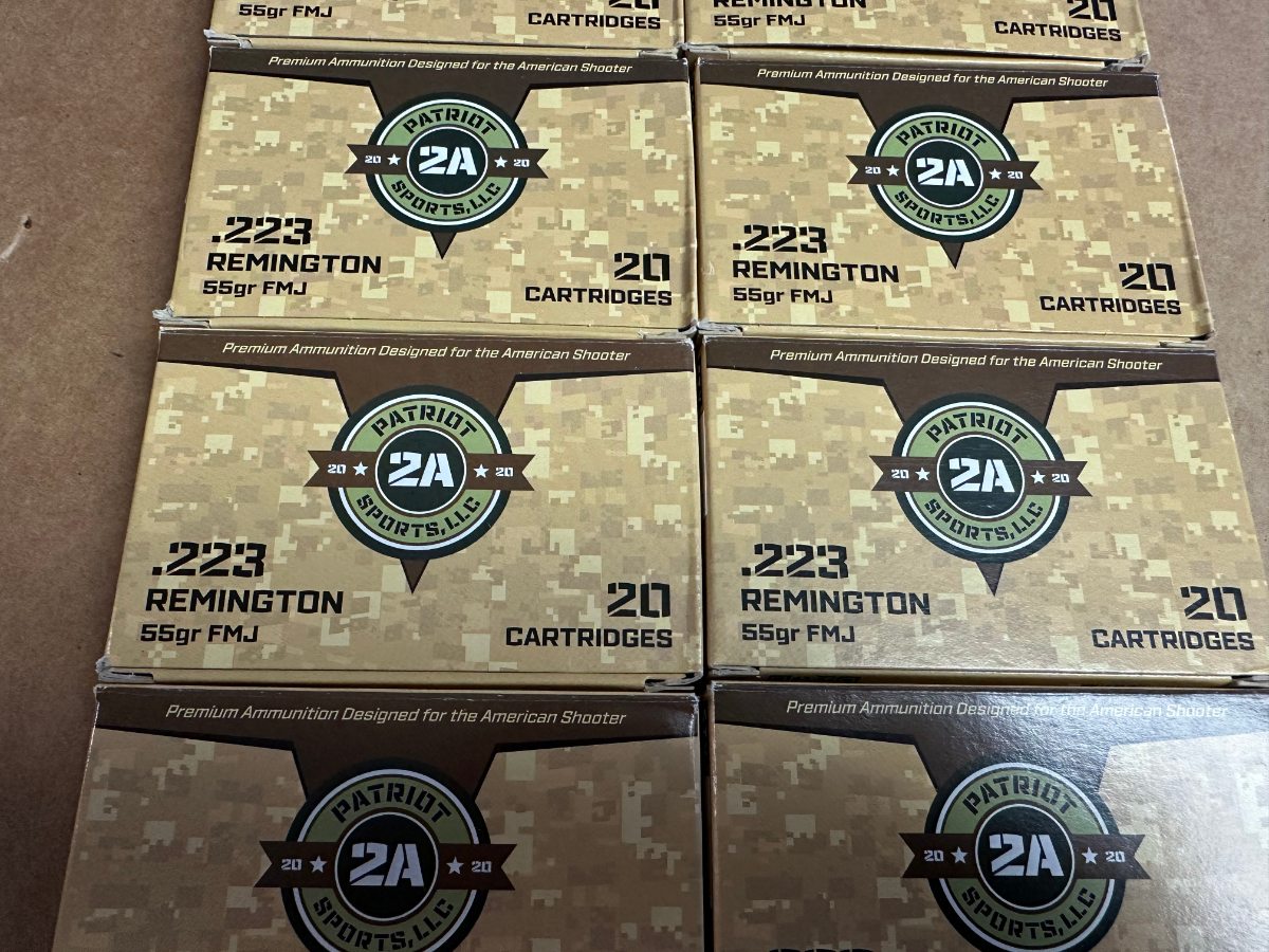 Nice Lot Of 200 Rounds Stv Patriot Sports 2a 223 Remington 55 Grain Fmj ...