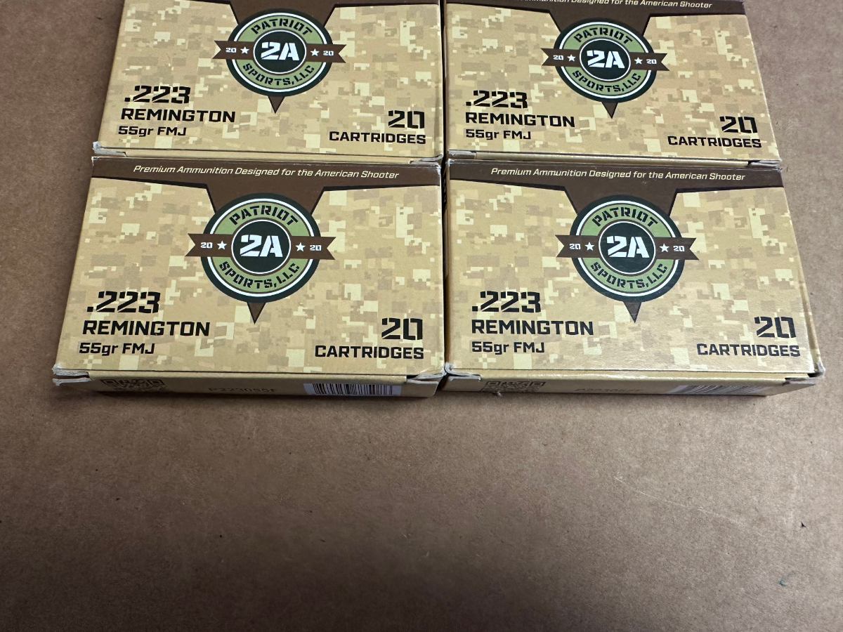 Nice Lot Of 200 Rounds Stv Patriot Sports 2a 223 Remington 55 Grain Fmj ...