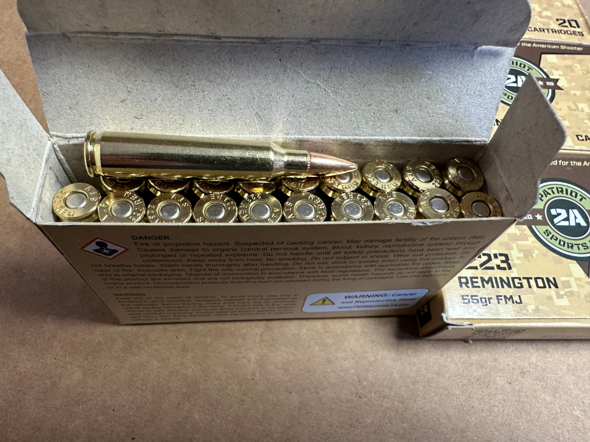 Nice Lot Of 200 Rounds Stv Patriot Sports 2a 223 Remington 55 Grain Fmj ...
