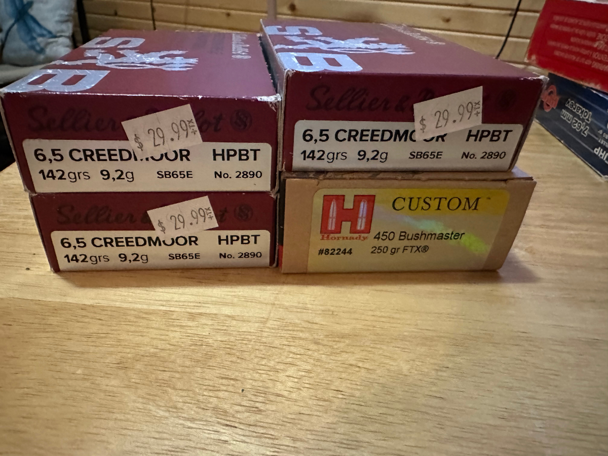 80 ROUNDS HORNADY AND SELLIER & BELLOT 6.5 CREEDMOOR/450 BUSHMASTER NEW ...