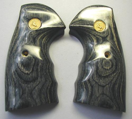 Colt Python Grips Silverblack wood with medallions